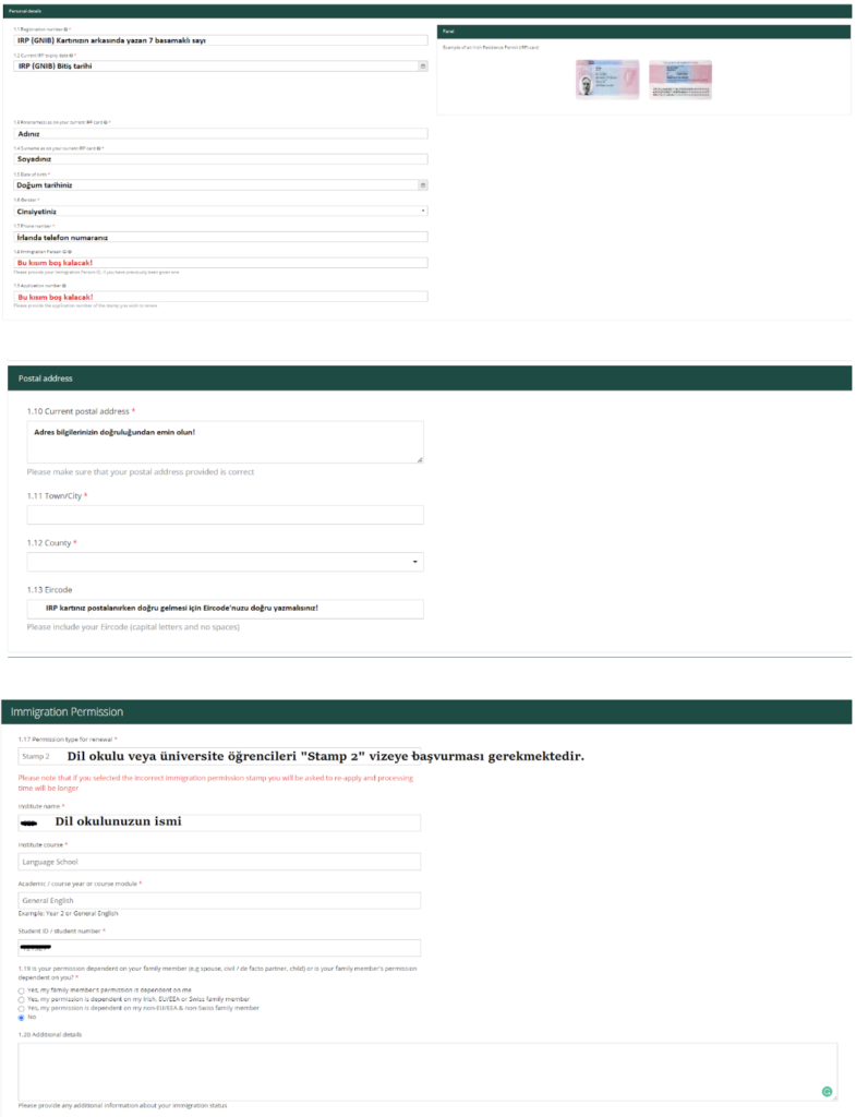 İrlanda Online IRP (GNIB) Yenileme - Eğitim İrlanda